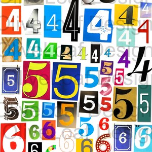 Magazine Cutout Numbers & Symbols: Collage Printable (JPG) - Etsy