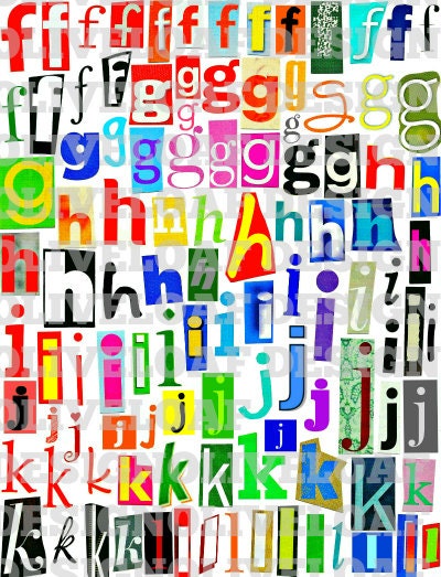 Magazine Cutout Letters: Printable Collage Alphabet (JPG) - Etsy