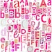 Pink Printable Digital Alphabet, A to Z, Symbols and Numbers, Valentine ...