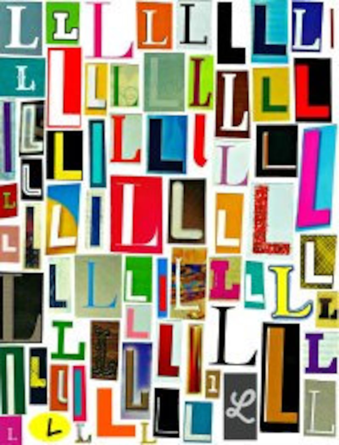 Magazine Cutout Letter L Collage Sheet: Printable Typography (JPG) - Etsy