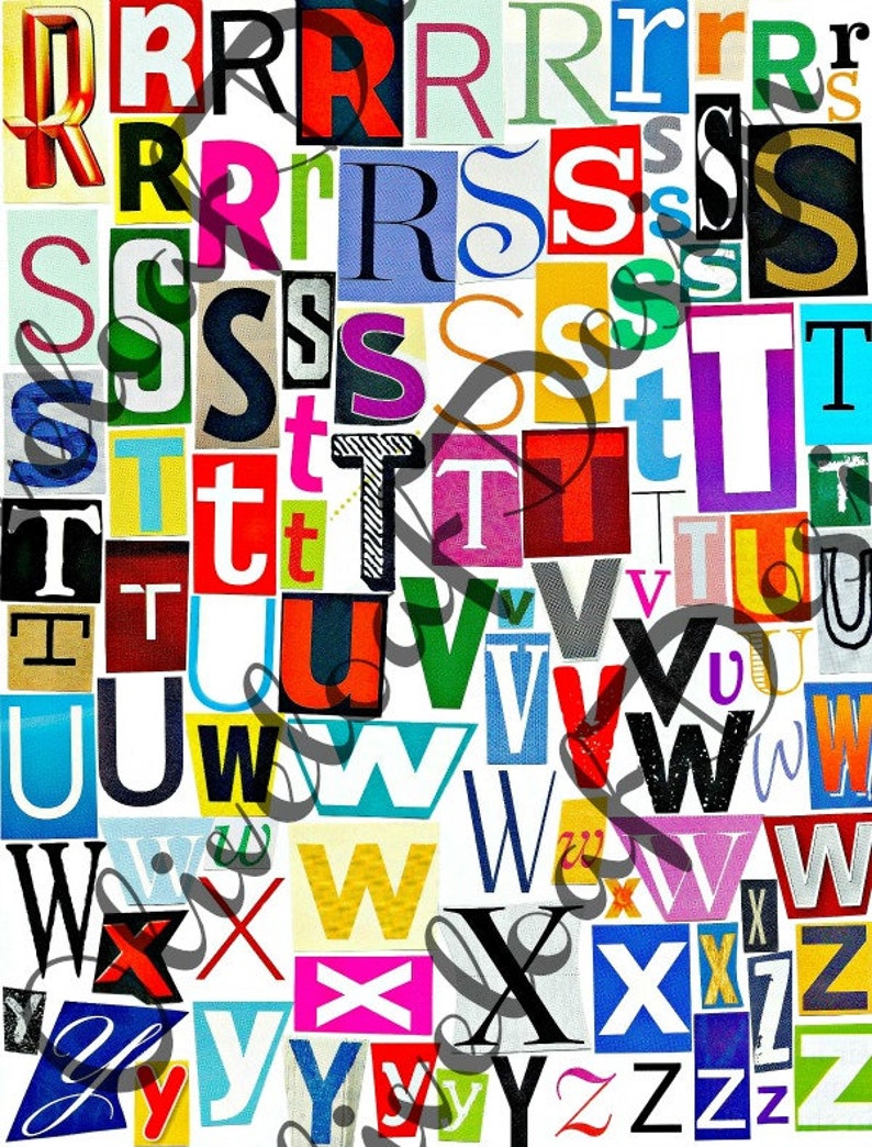 Multicolor Set 3 Printable Digital Alphabet, A to Z, Magazine Letters ...