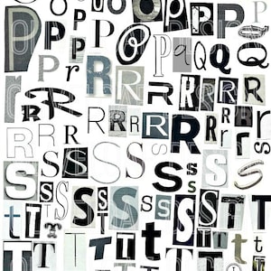 Printable Magazine Cutout Letters: Black, White, Grey (JPG) - Etsy