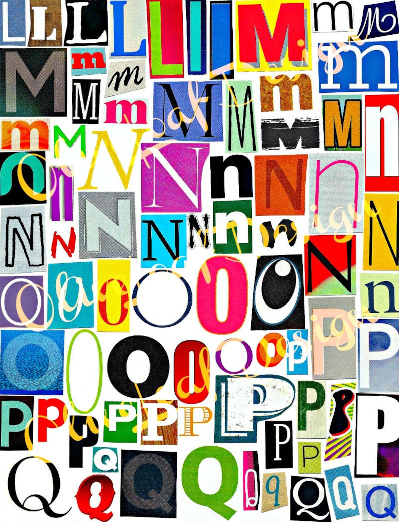 Multicolor Set 3 Printable Digital Alphabet, A to Z, Magazine Letters ...