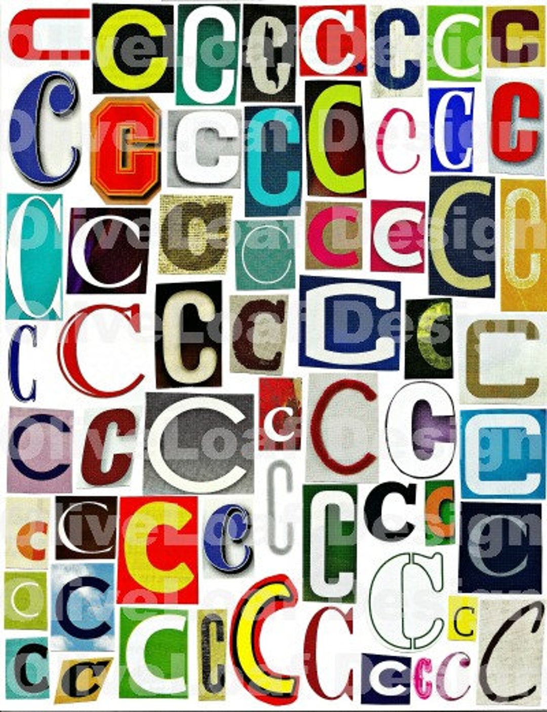 Magazine Letter C Collage Sheet: Printable Cutout Letters (JPG) - Etsy