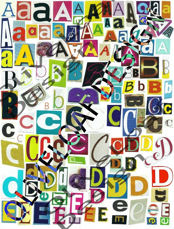 Magazine Cutout Letters: Colorful Collage Alphabet (JPG Digital Sheet ...
