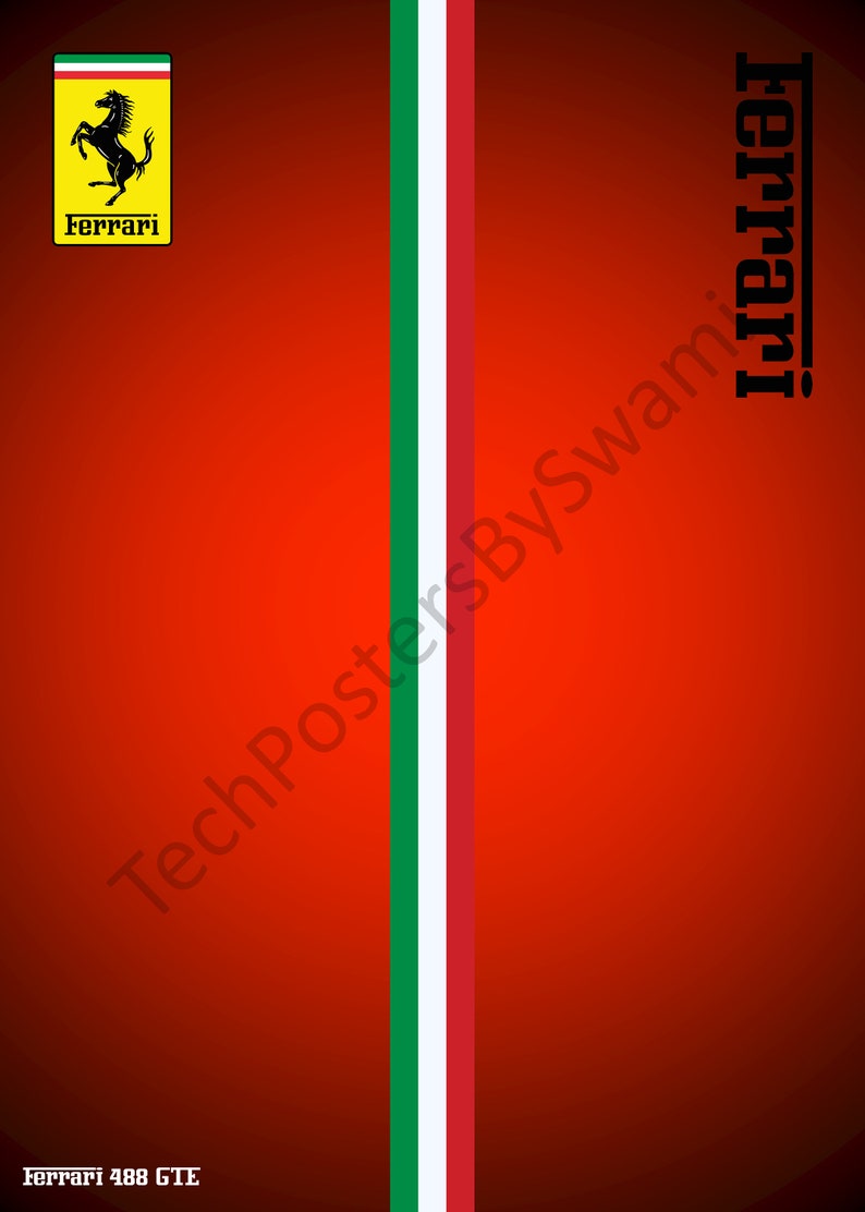 Digital Wall Poster for Technic Ferrari 488 GTE (42125) - Etsy