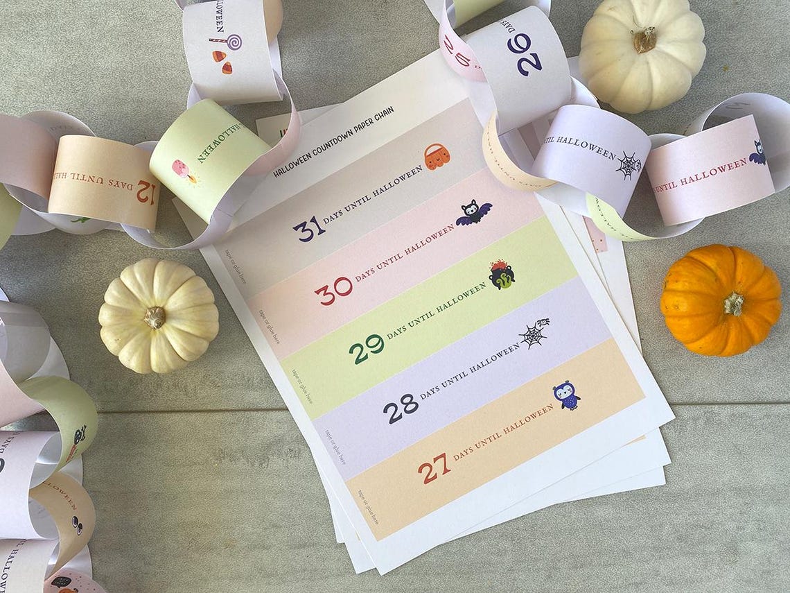 Halloween Countdown Paper Chain | Halloween Calendar | Advent Calendar ...