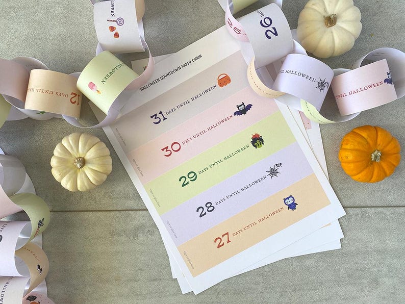 Halloween Countdown Paper Chain | Halloween Calendar | Advent Calendar ...