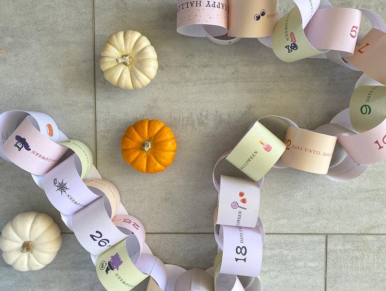 Halloween Countdown Paper Chain | Halloween Calendar | Advent Calendar ...