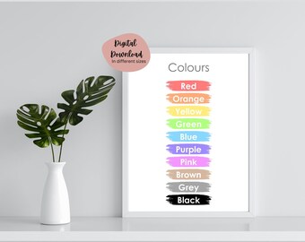 Pastel Numbers Educational Poster Boho Classroom Wall Art Printable ...