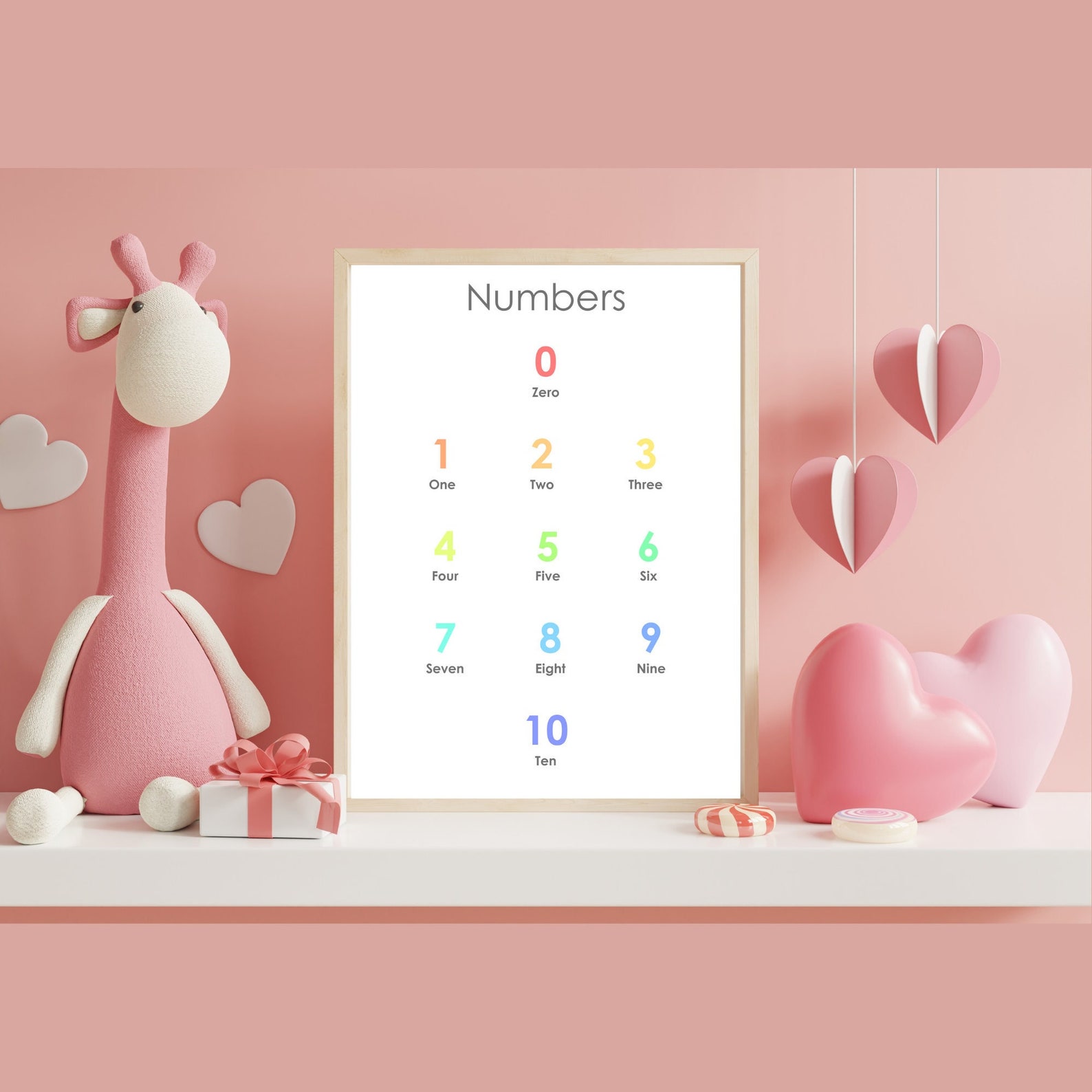 Pastel Numbers Educational Poster Boho Classroom Wall Art Printable ...