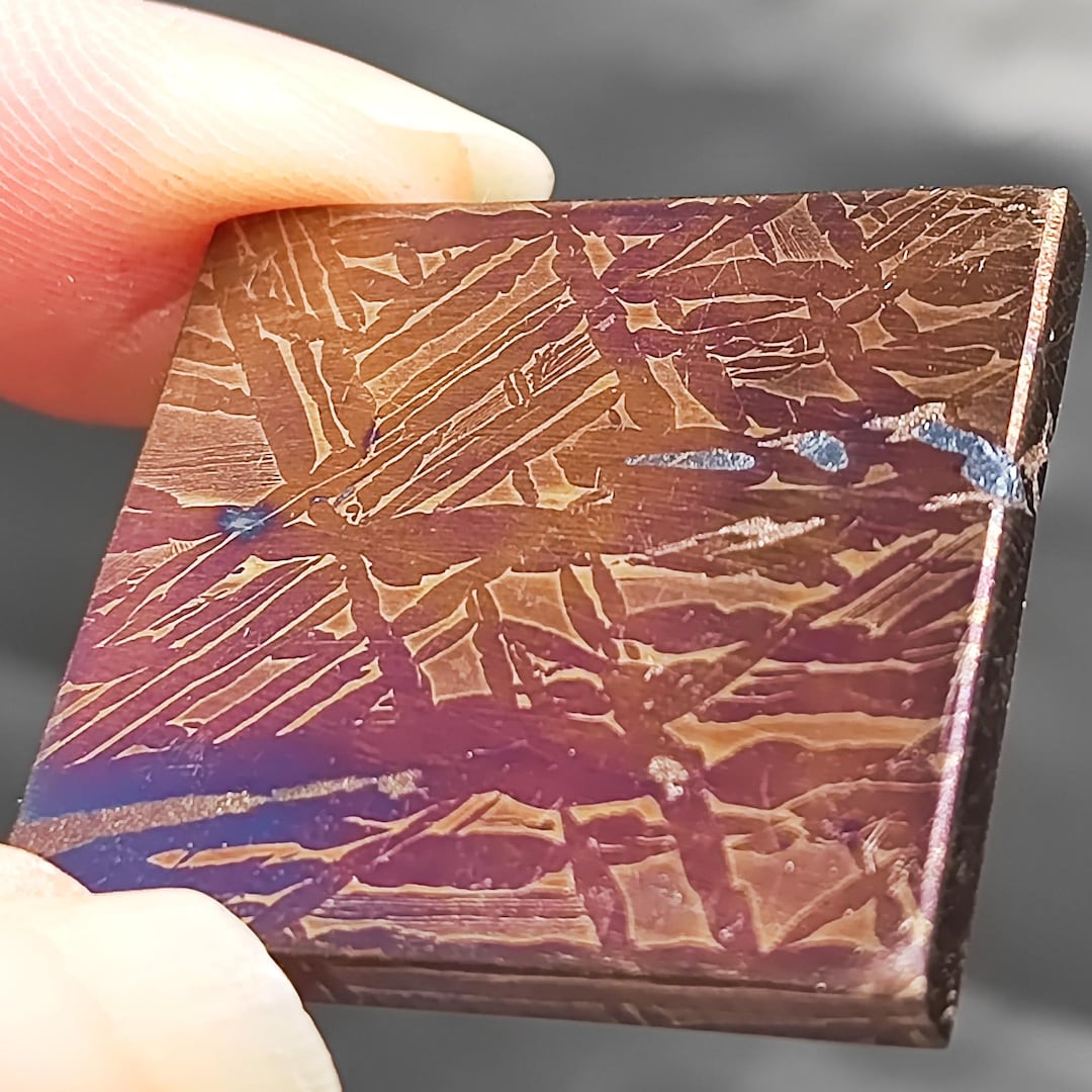 15.1g Muonionalusta Meteorite Slice, Grilled Blue Meteorite Stone ...