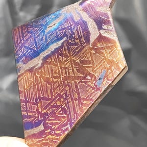 54.6g Muonionalusta Meteorite Slice, Grilled Blue Meteorite Stone ...