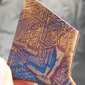 54.6g Muonionalusta Meteorite Slice, Grilled Blue Meteorite Stone ...