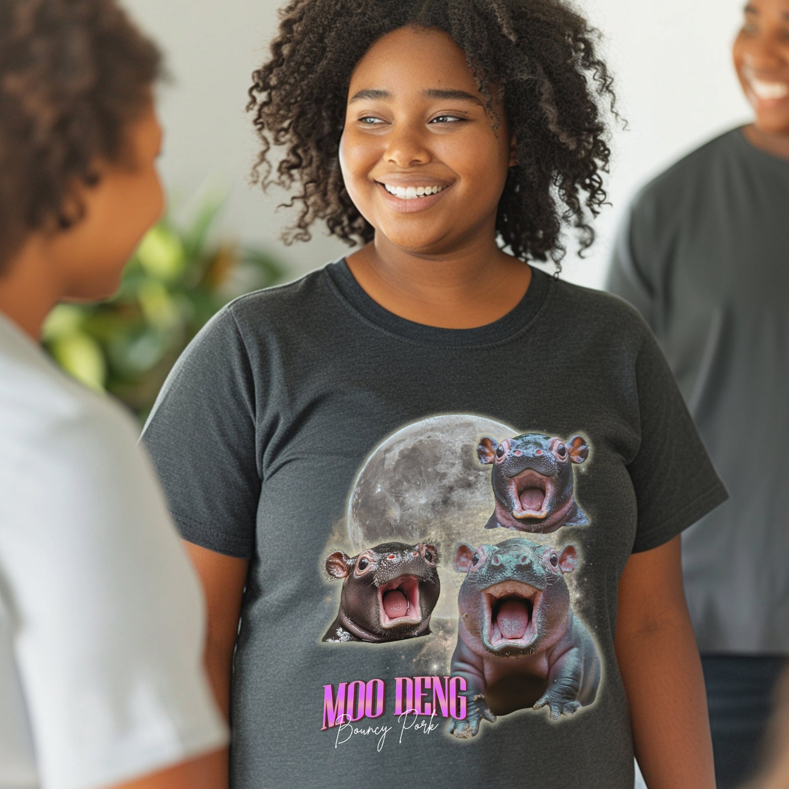 Cute Bootleg Moo Deng Pygmy Hippo Band Shirt, Moo Deng Merch ...