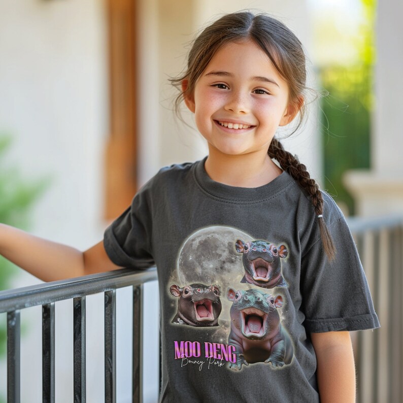 Cute Bootleg Moo Deng Pygmy Hippo Band Shirt, Moo Deng Merch ...