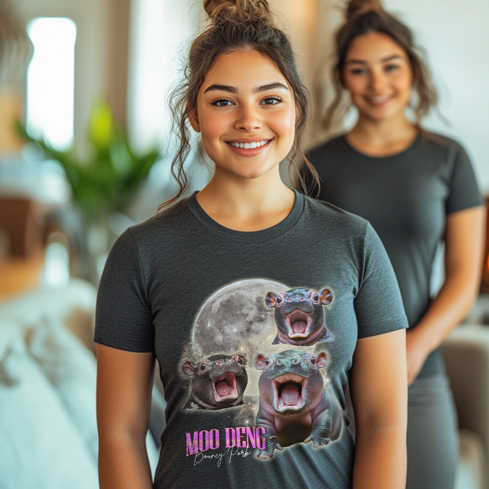 Cute Bootleg Moo Deng Pygmy Hippo Band Shirt, Moo Deng Merch ...