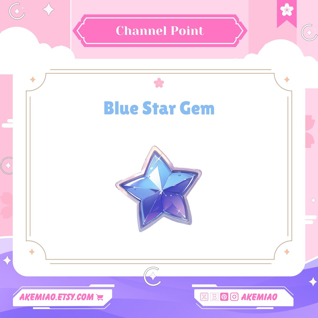 Blue Star Gem Channel Point for Twitch, Twitch Channel Point, Channel ...