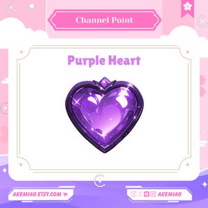 Purple Heart Channel Point for Twitch, Twitch Channel Point, Cute ...