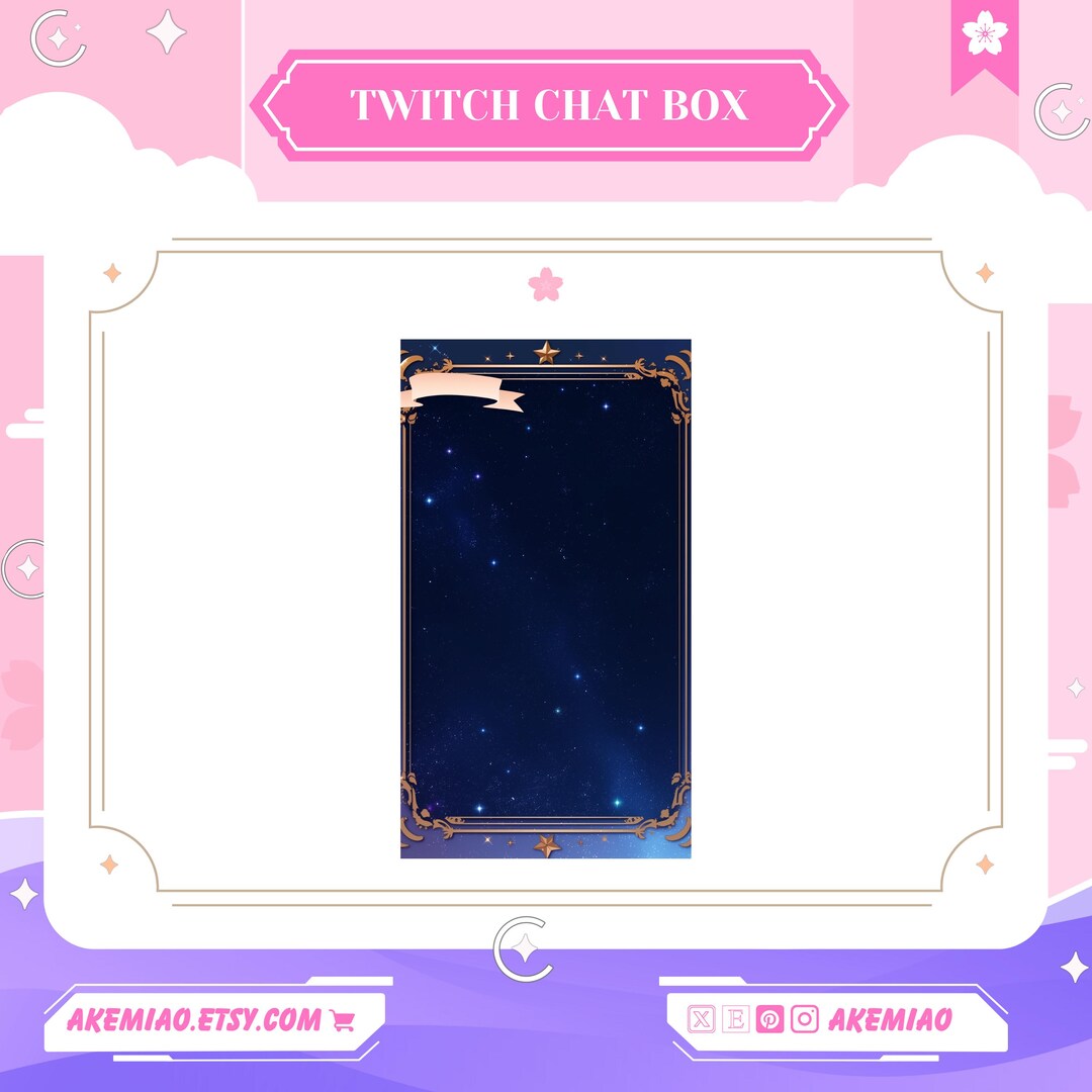 Stary Night Chatbox, Cute Chat Box Streamers, Chatbox Overlay, Chat Box ...