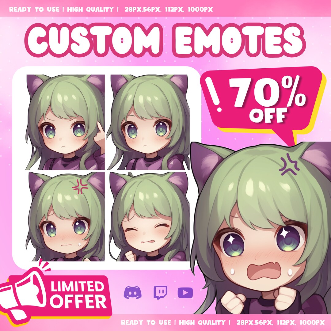 Custom Twitch Emotes, Vtuber Emotes, Animated Emotes, Kick Emotes, Sub ...