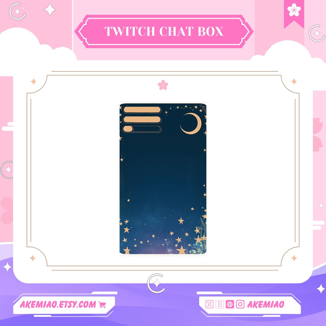 Crescent Moon Chatbox, Sparkle Chat Box Streamers, Chatbox Overlay ...