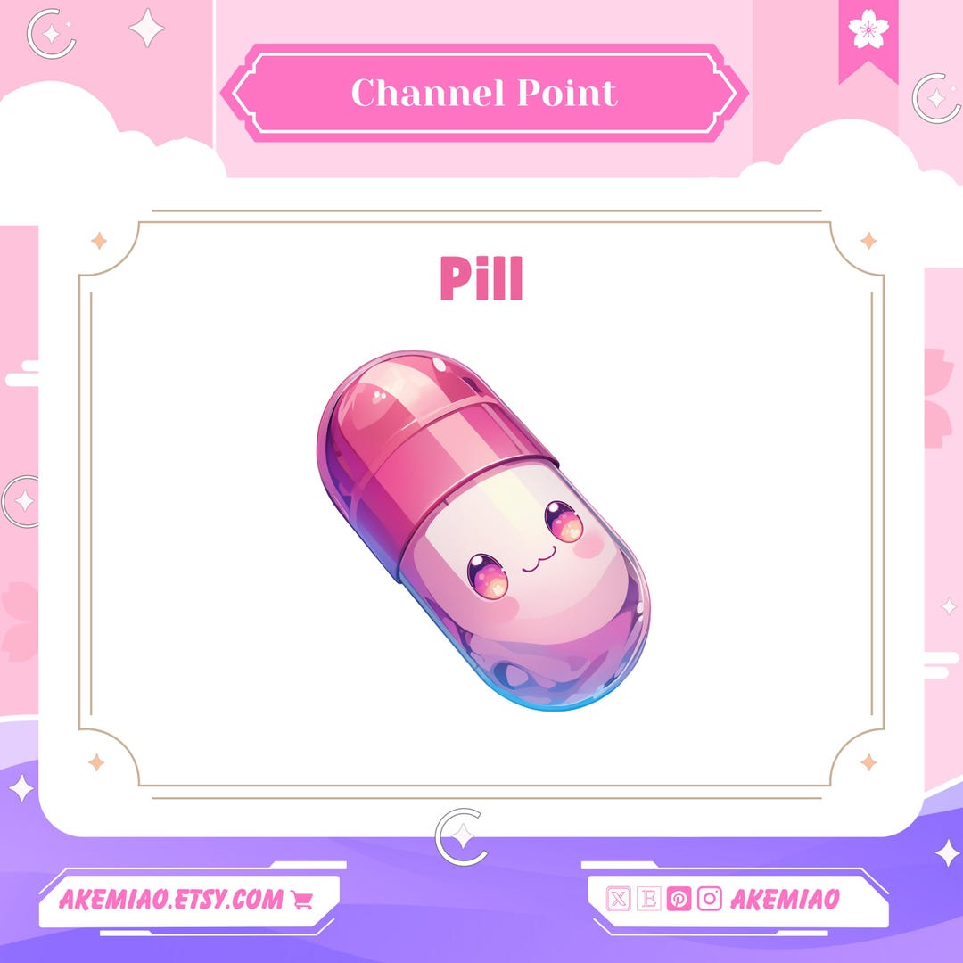 Cute Pill Channel Point for Twitch, Twitch Channel Point, Cute Channel Point, Cute Pink Pill ...