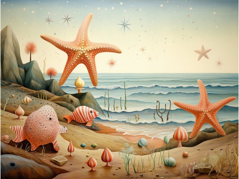 Seashell Starfish Clipart, Shells Illustration Set, Marine Nature ...