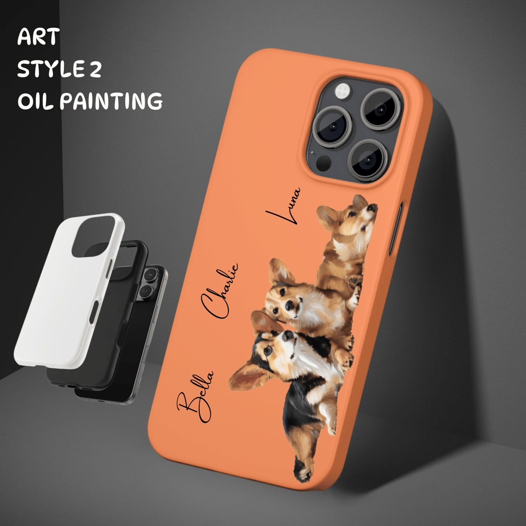 Pet Phone Case With Custom Photo, Personalized Dog Cat Name Portrait ...