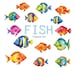 13 Fish Watercolor Clipart, PNG, PDF, Ocean Fish Digital Art, Marine ...