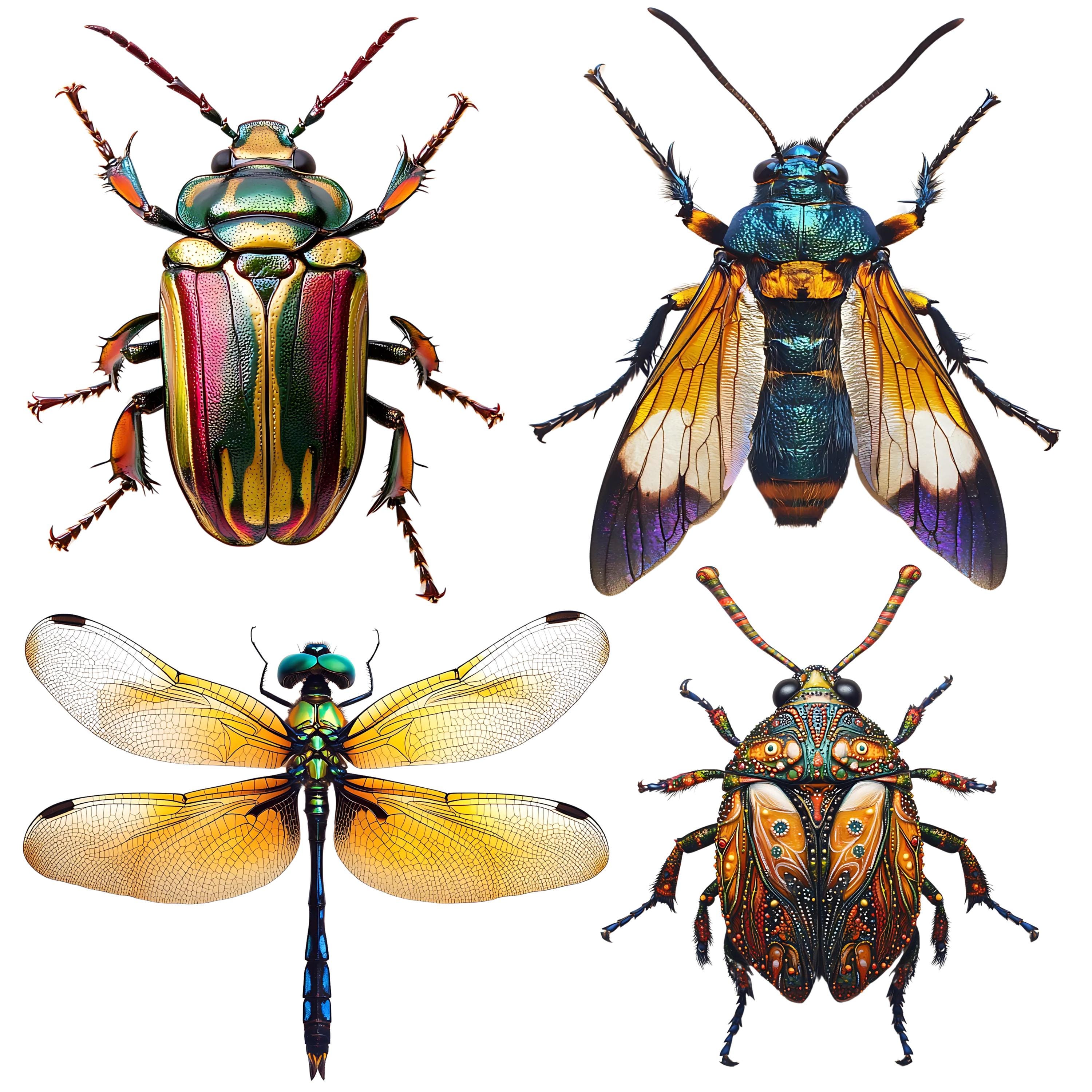 16 Unique Insects & Beetles Clipart, Digital Download, High-quality PNG ...