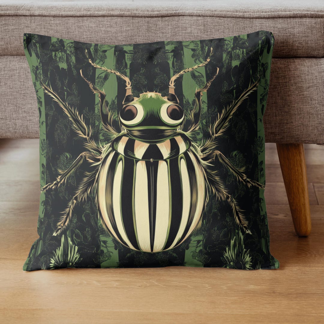 Beetle Design Decorative Pillow, Unique Pillow With Striking Beetle ...