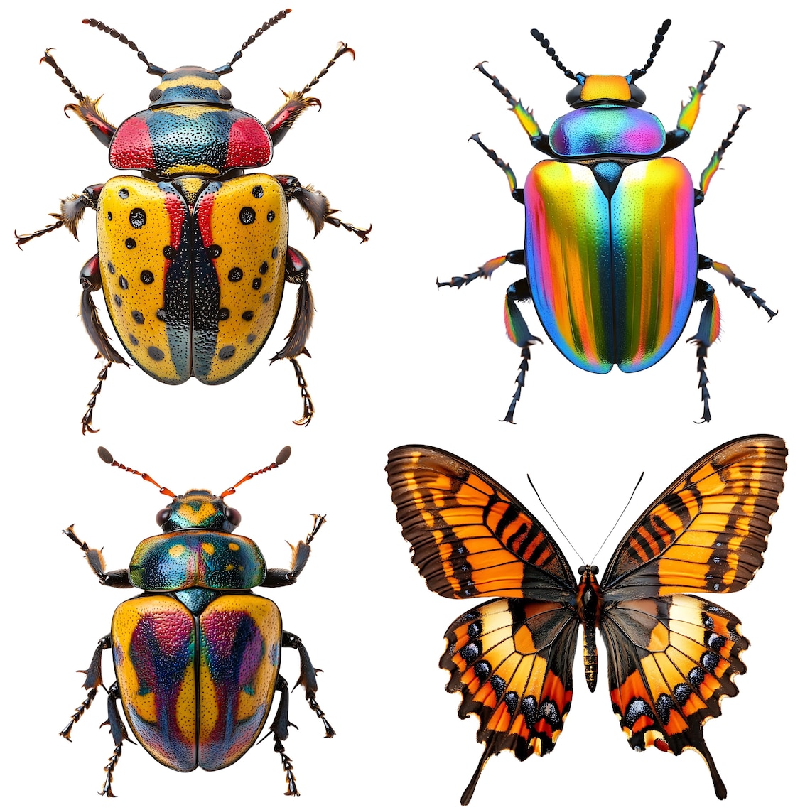16 Unique Insects & Beetles Clipart, Digital Download, High-quality PNG, Printable for Crafting ...