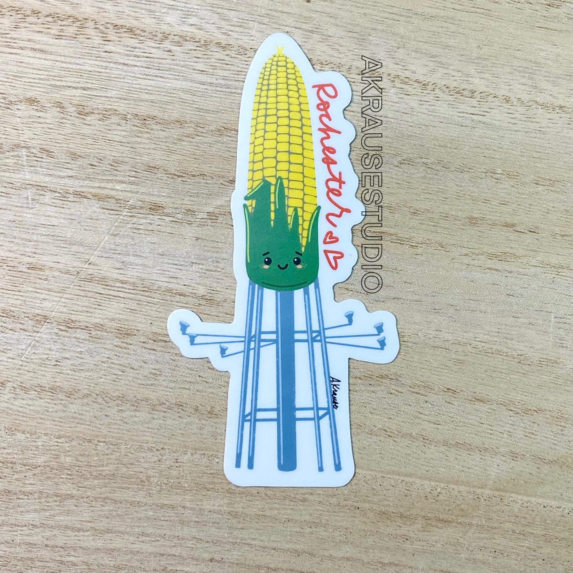 Kawaii Cute Vinyl Corn Water Tower Sticker, Kawaii Corn Tower Sticker ...