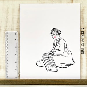 Korean Hanbok & Gayageum Art, Korean Culture Art Print, Korean Heritage ...