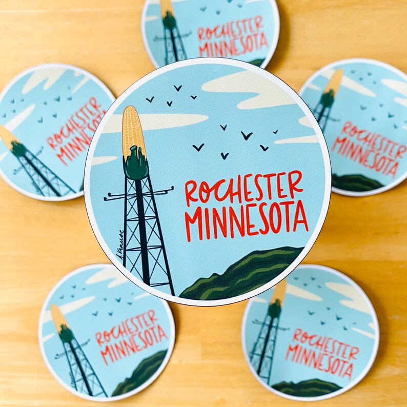 Rochester Minnesota Corn Water Tower Magnet, Retro Style Corn Tower ...