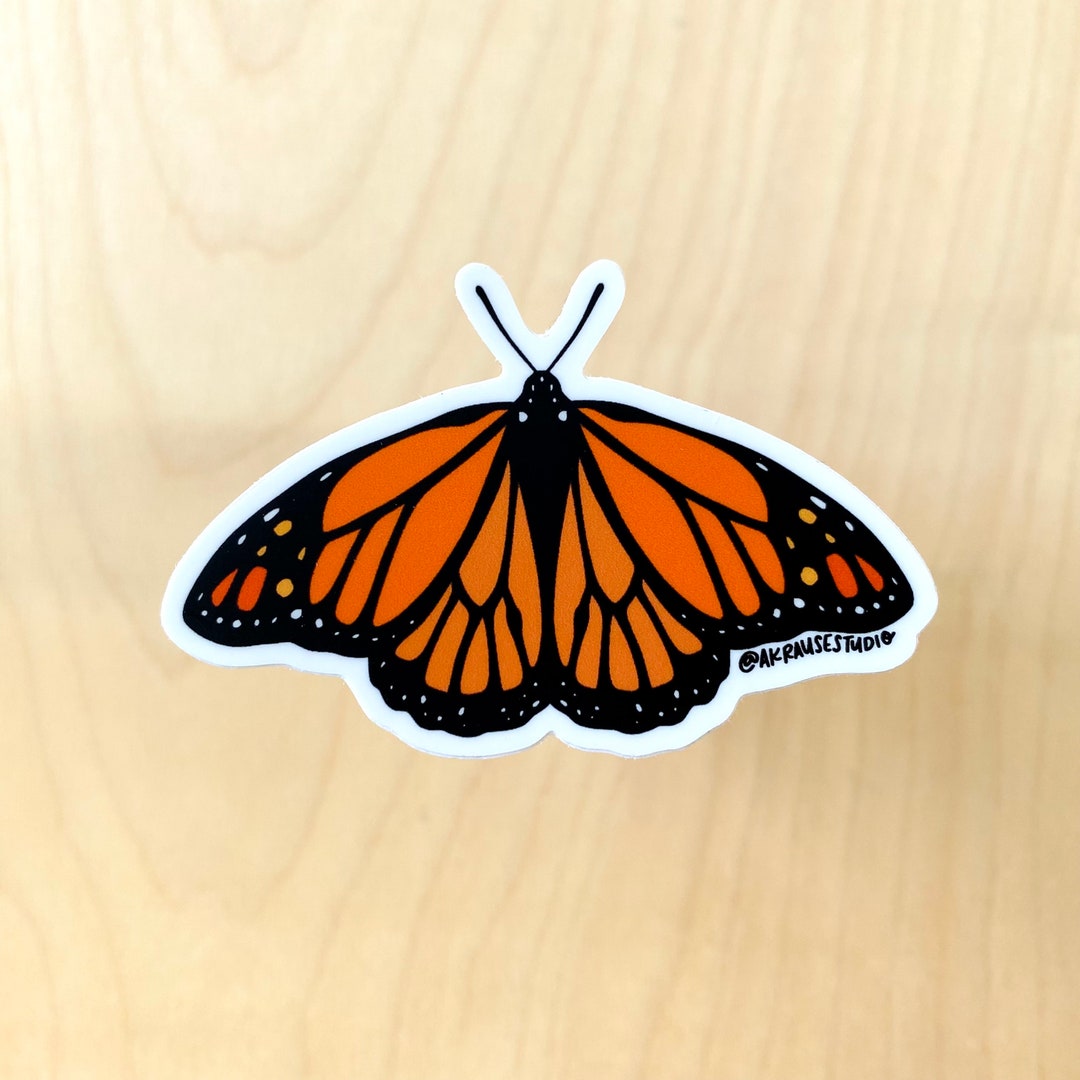 Monarch Butterfly Vinyl Sticker, Monarch Butterfly Illustration ...
