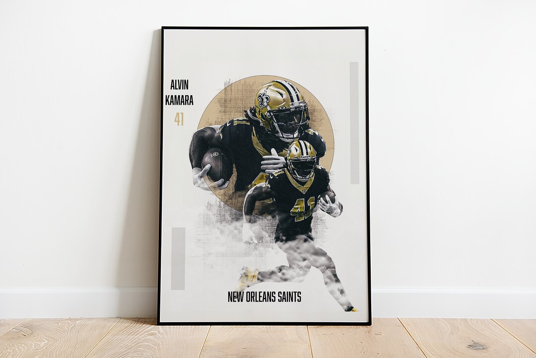Alvin Kamara Poster, New Orleans Saints Poster, NFL Poster, Sports ...