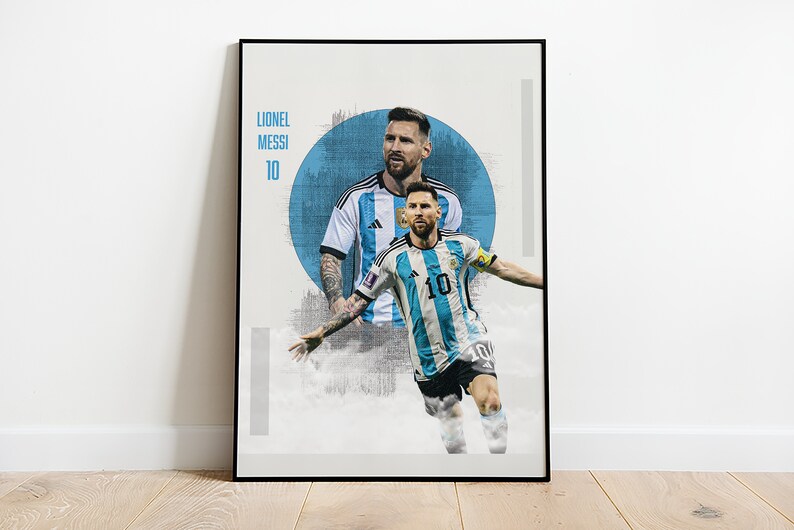 Lionel Messi Poster, Argentina World Cup Poster, Soccer Poster, Sports ...
