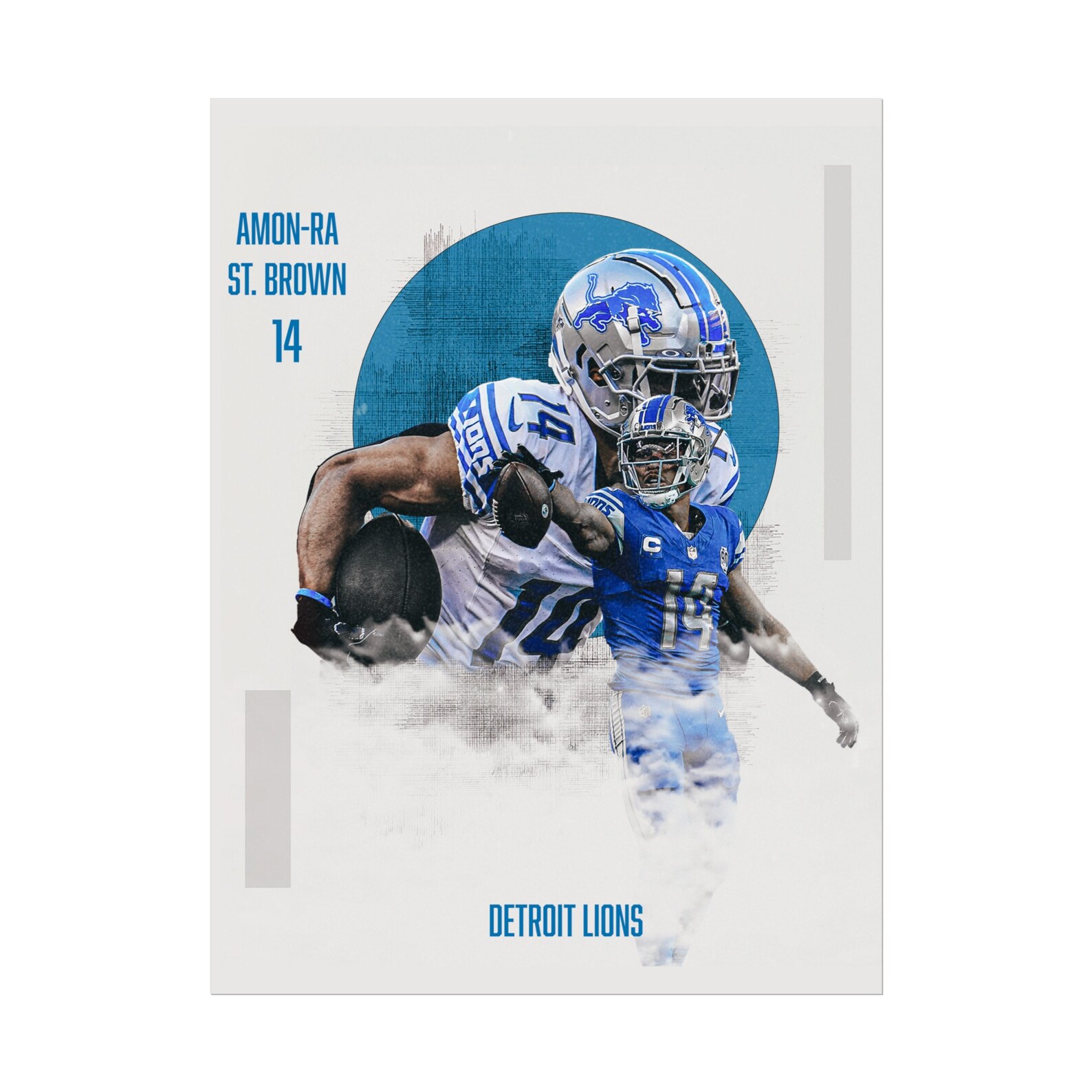 Amon-ra St. Brown Poster, Detroit Lions Poster, NFL Poster, Sports ...