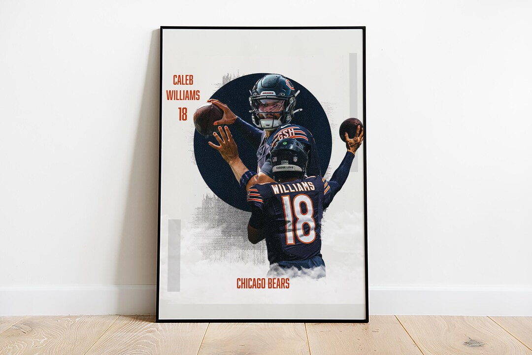 Caleb Williams Poster, Chicago Bears Poster, NFL Poster, Sports Bedroom ...