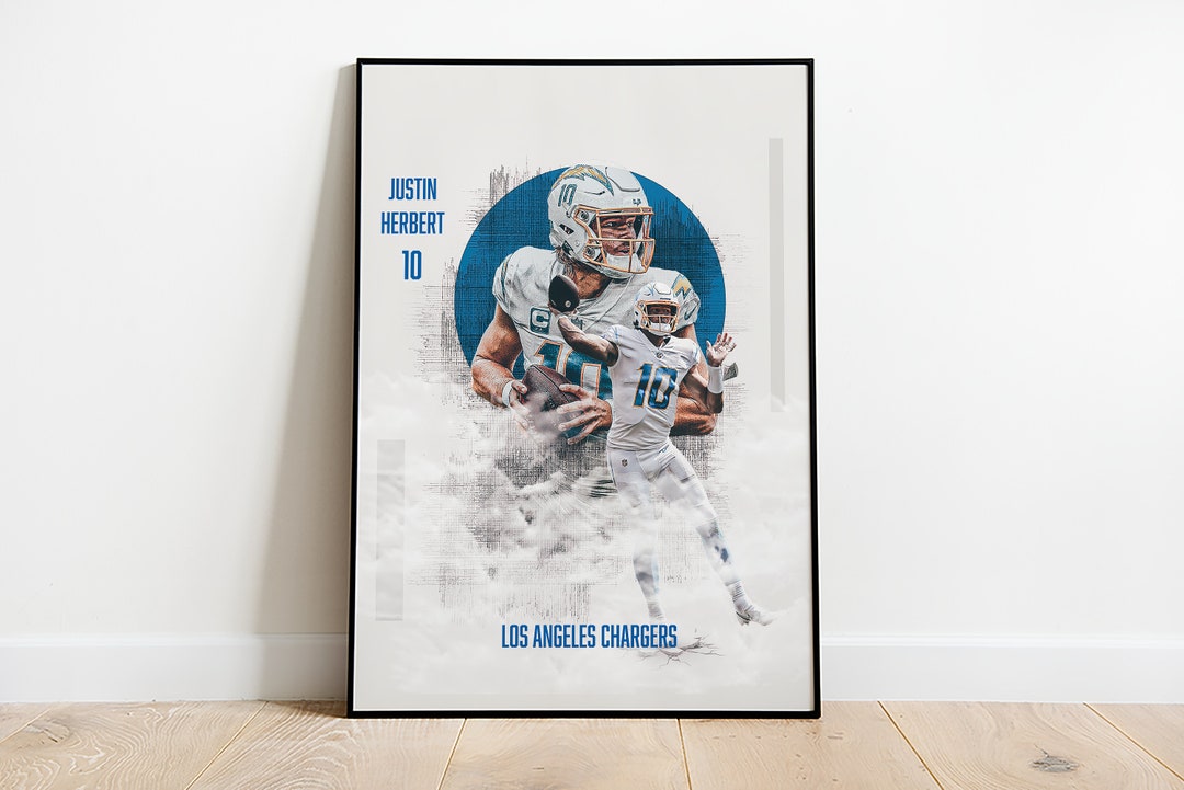 Justin Herbert Poster DIGITAL PRINT, Los Angeles Chargers Poster, NFL ...