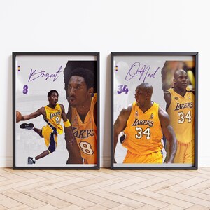 Kobe Bryant & Shaq Lakers Digital Print | NBA Legends | Instant ...