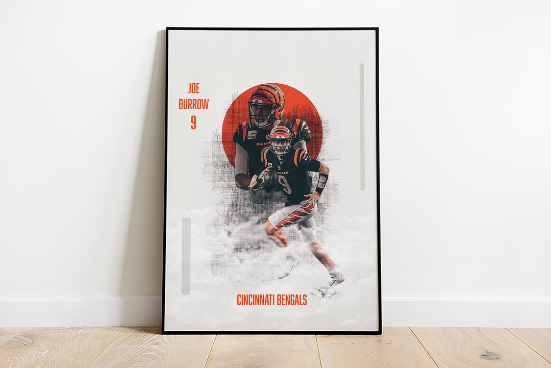Joe Burrow Poster, Cincinnati Bengals Poster, NFL Poster, Sports Poster ...