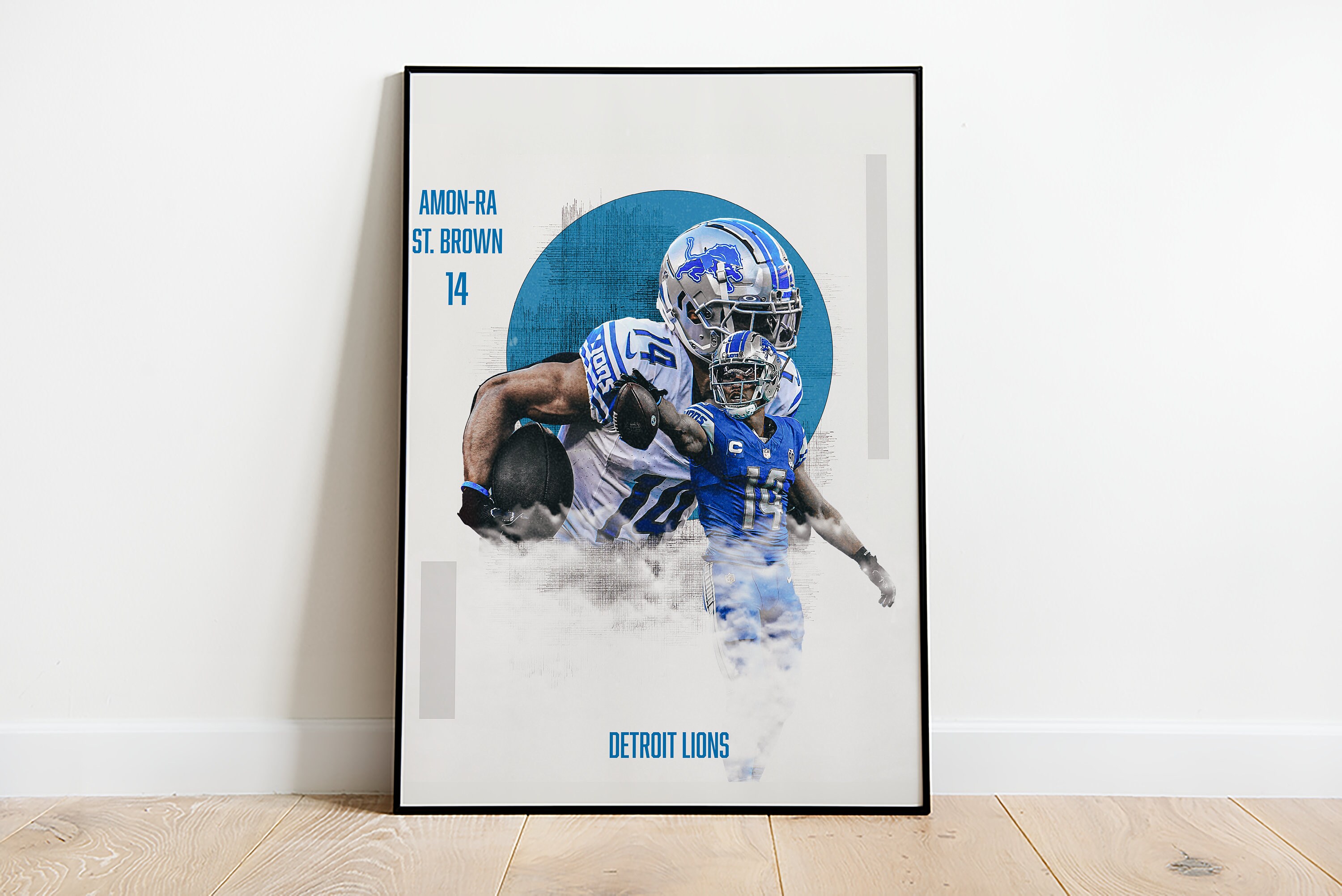 Amon-ra St. Brown Poster, Detroit Lions Poster, NFL Poster, Sports ...
