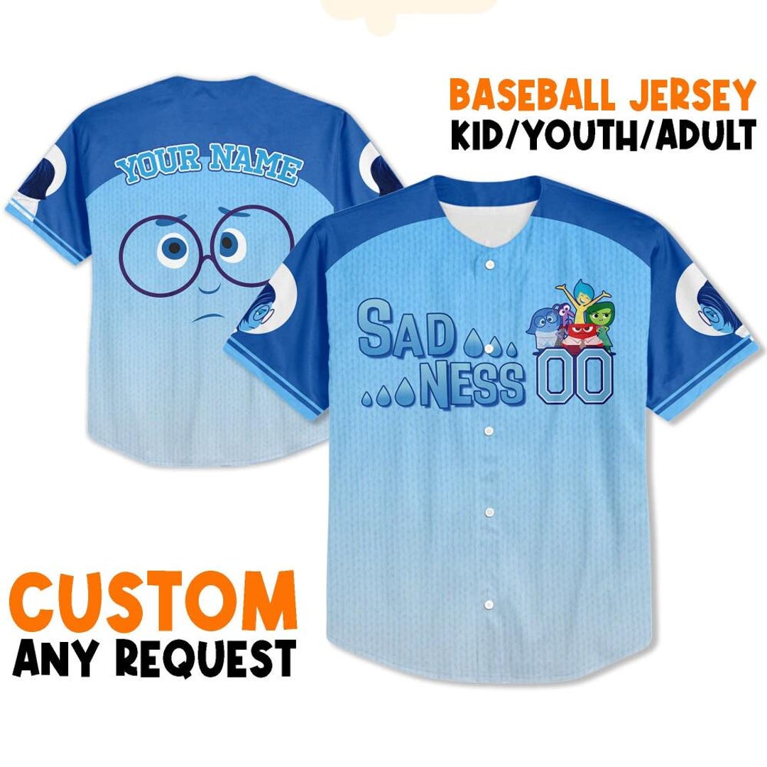 Custom Inside Out Sadness Cosplay Jersey, Custom Kid Youth Adult ...