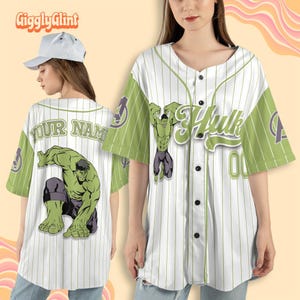 Custom Marvel Hulk up Bulk up Baseball Jersey, Hulk Baseball Jersey ...