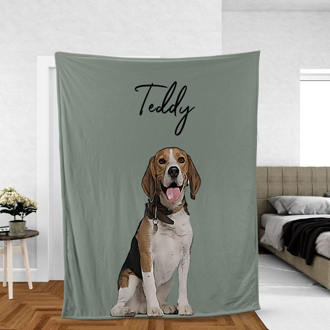 Custom Pet Blanket Using Pet Photo Name Custom Dog Blanket Personalized ...