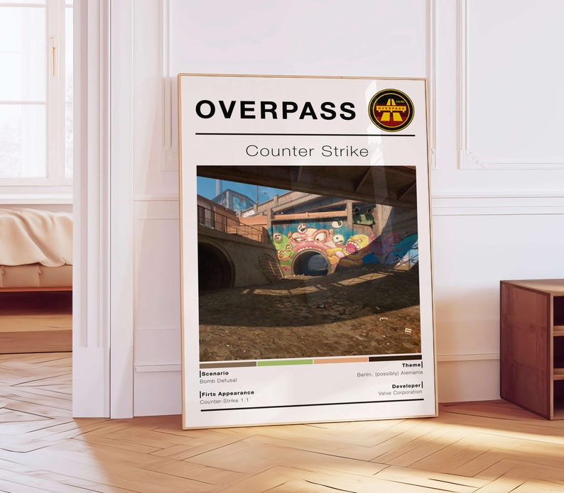 CSGO Map Overpass Game Posters | Minimalist Vertical | Digital Download ...