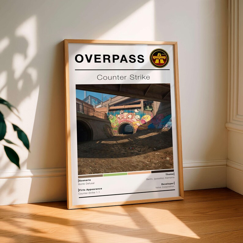 CSGO Map Overpass Game Posters | Minimalist Vertical | Digital Download ...